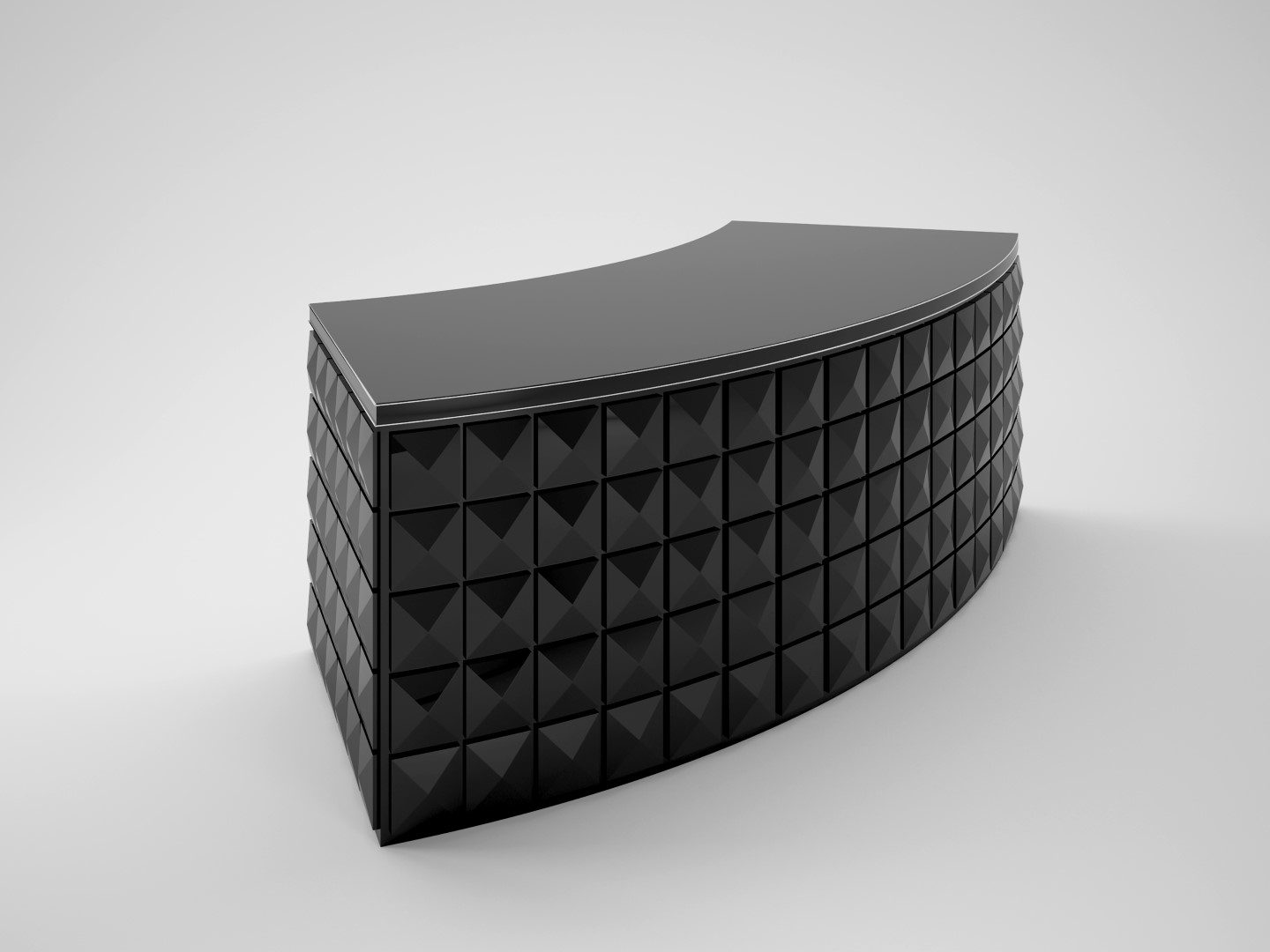 Diamond Pattern Black Lacquer Desk - Original Antique Furniture